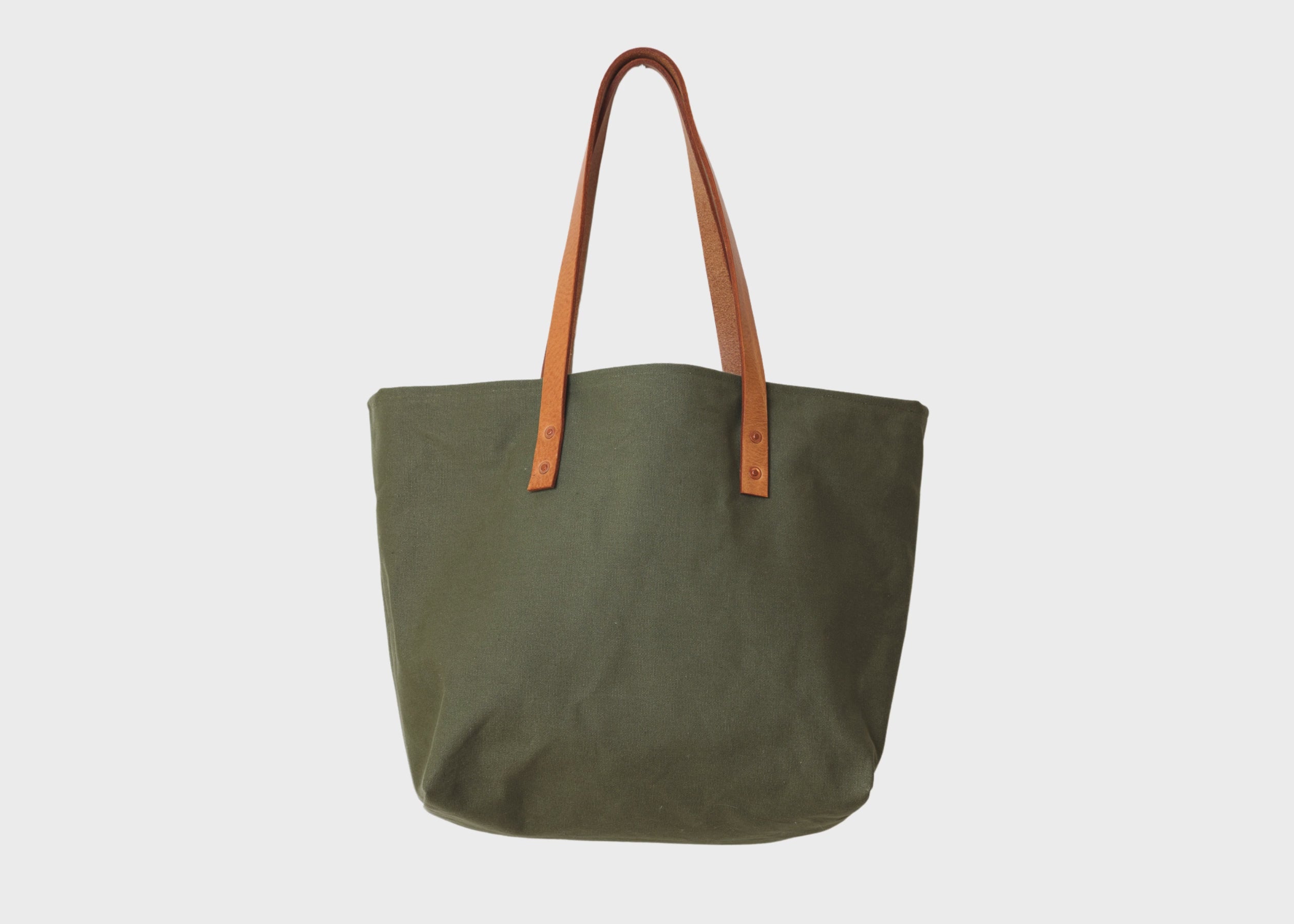 Black Green Canvas Tote with Leather Handles Codman and Belter